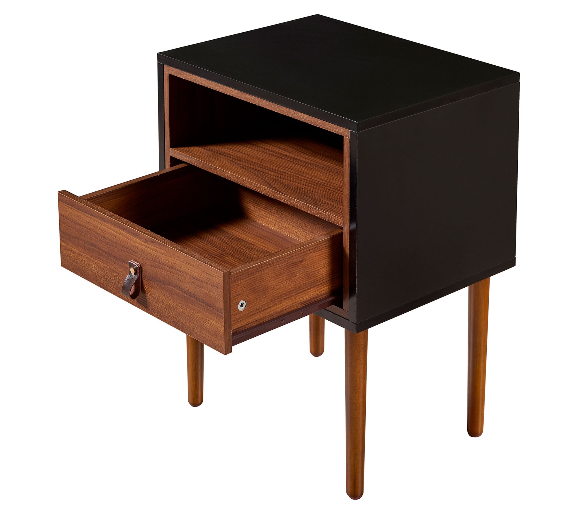 Teamson Home - Reno Side Table - Black/ Walnut - QVC.com
