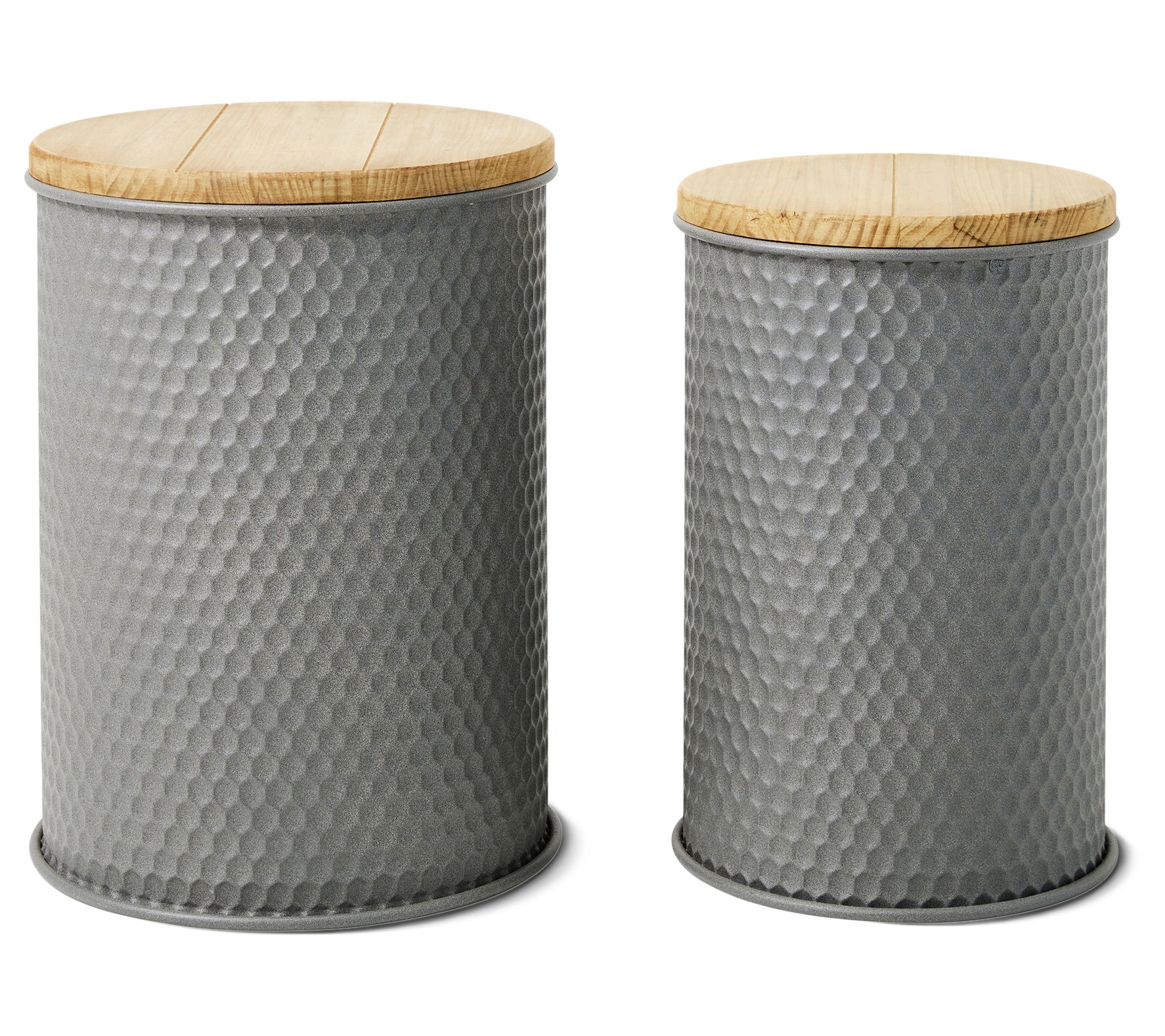 Glitzhome Modern Galvanized Storage Stools with Lids S/2 - QVC.com