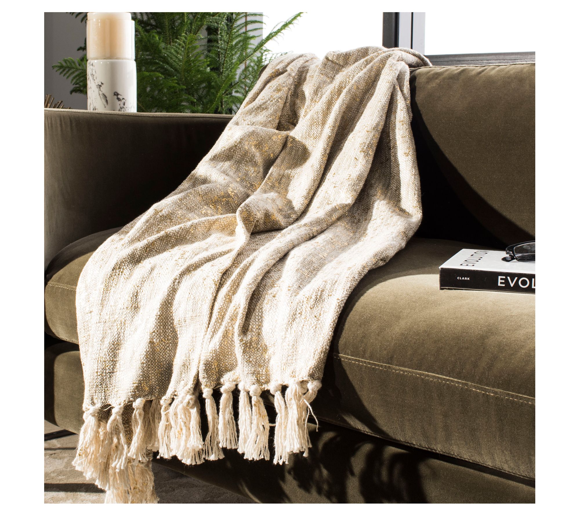 Safavieh Peppin Metallic Throw - QVC.com
