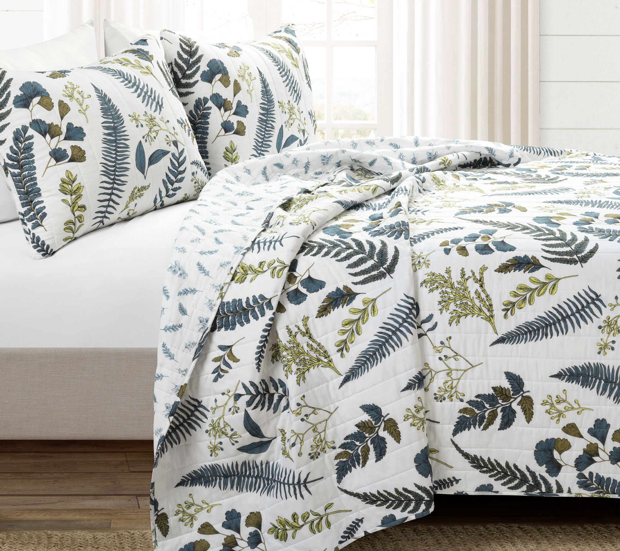 Devonia Allover Rev. Oversized Quilt 3Pc K by Lush Decor - QVC.com