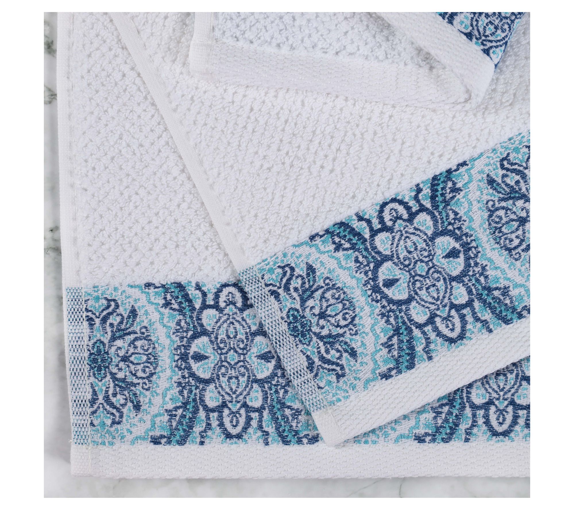 Superior 6 Piece Medallion Cotton Assorted HandTowel Set - QVC.com