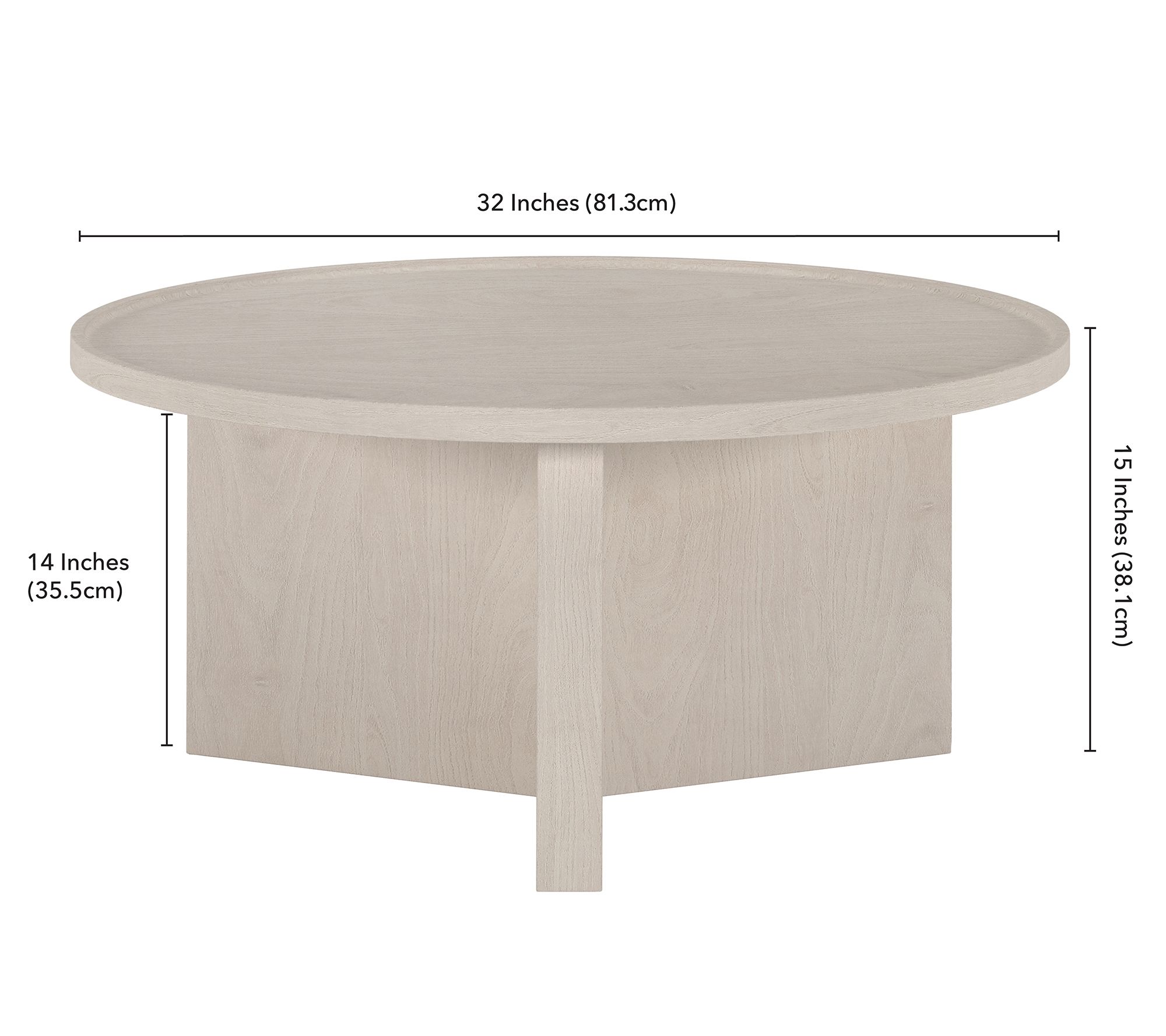 Hudson&Canal Gunnar 32" Wide Round Coffee Table - QVC.com