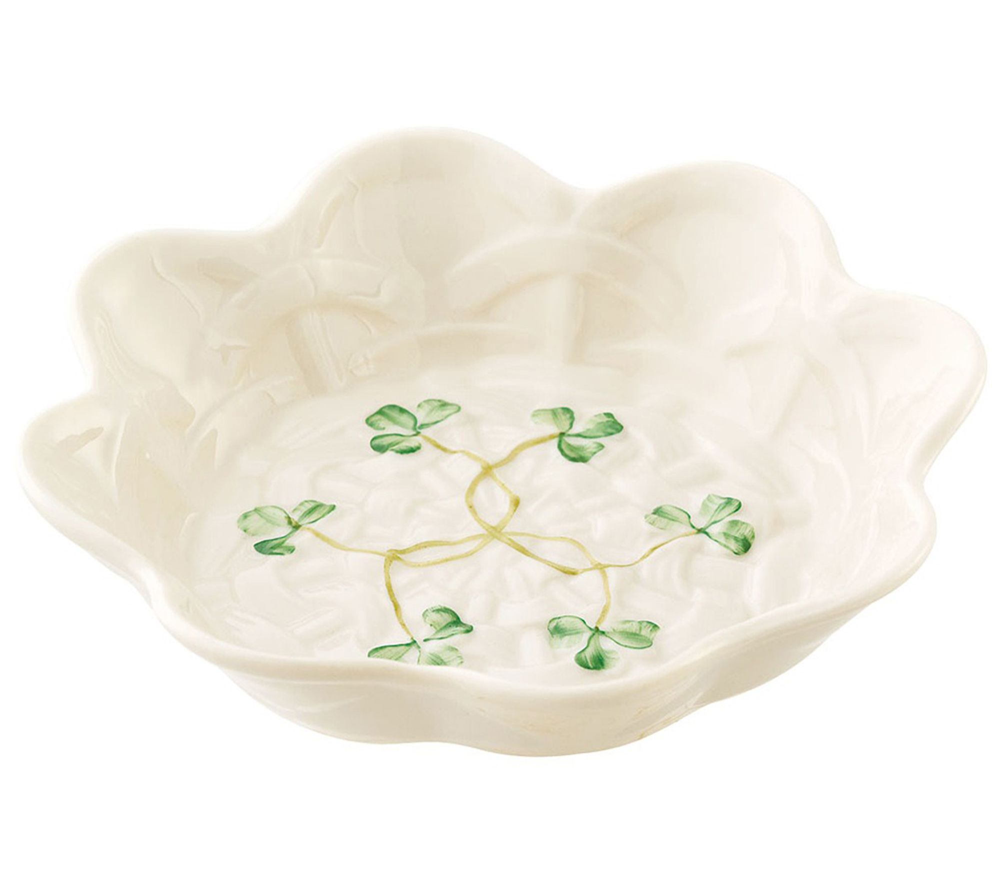 Belleek Pottery Shamrock Sweet Dish - QVC.com