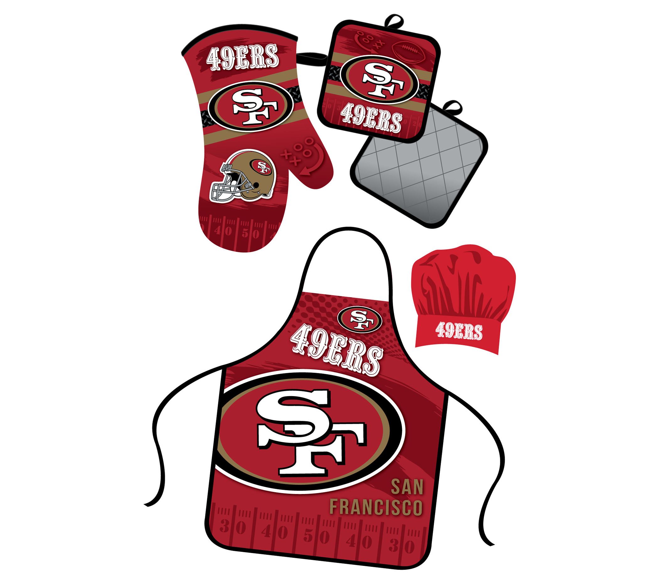 Mojo NFL Apron & Oven Mitt Set - QVC.com
