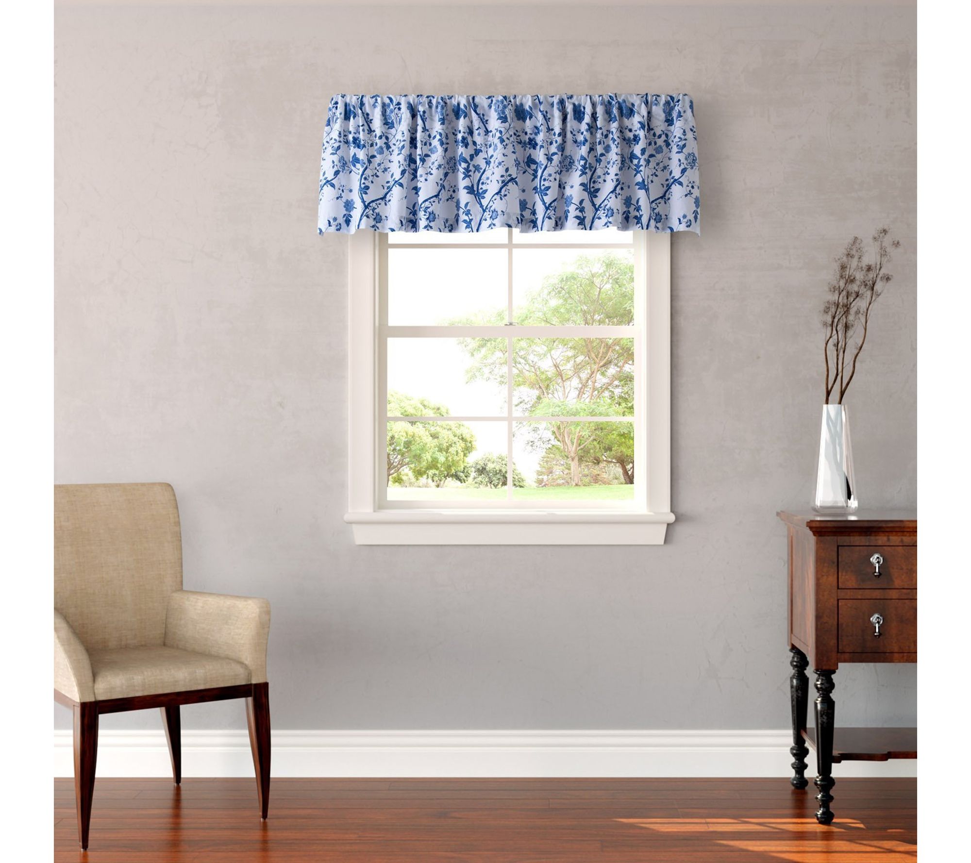 Laura Ashley Charlotte 86X15 Floral Window Valance - QVC.com