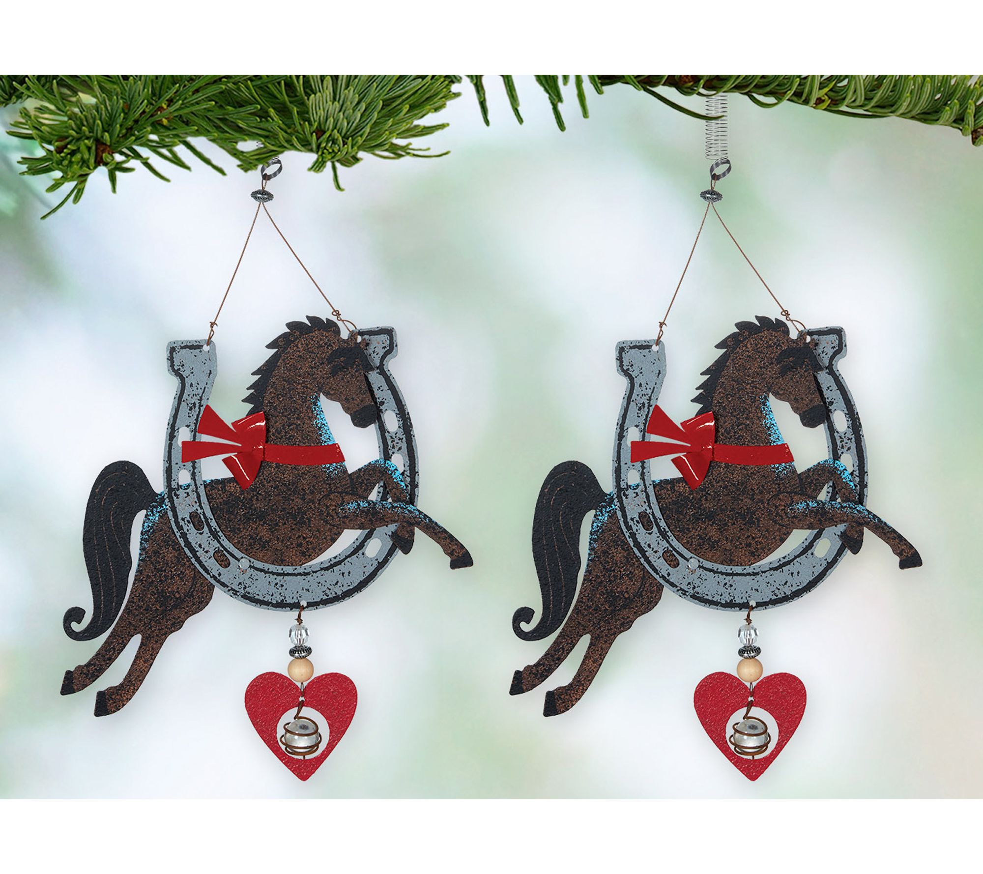 Sunset Vista Designs Derby the Brown Horse Boun cy Set of 2 - QVC.com