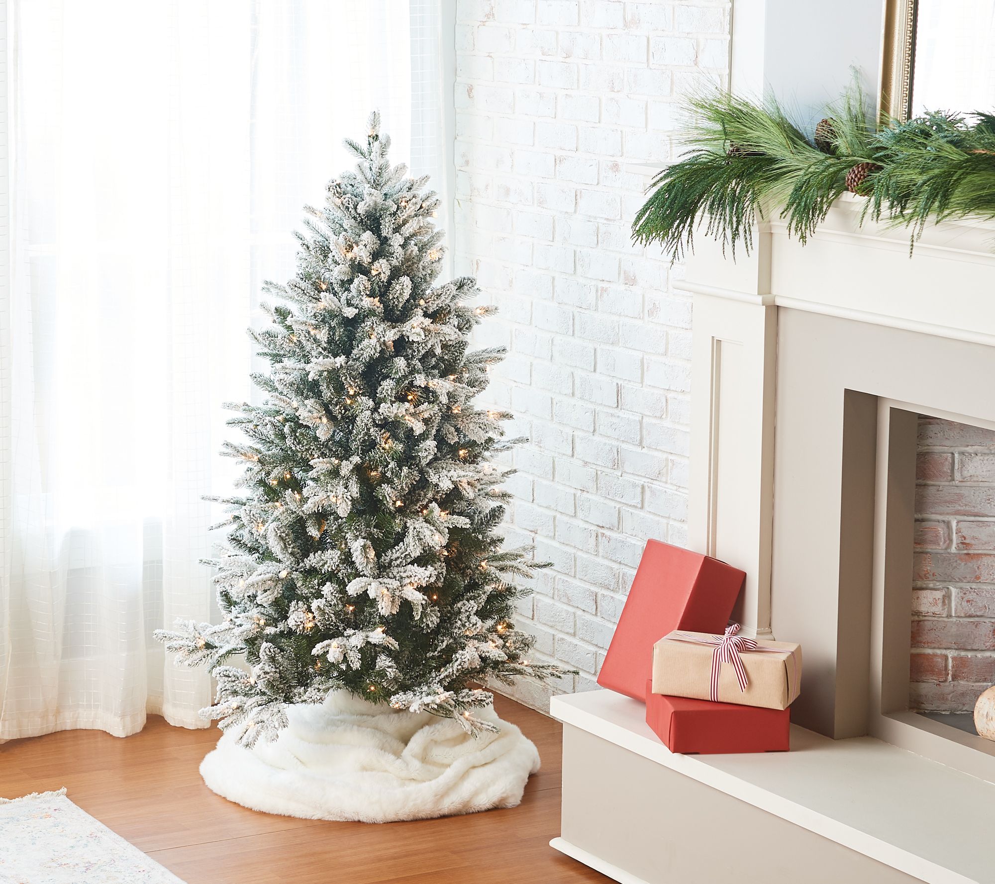 Bethlehem Lights 5' Alaskan Downswept Snowy Alpine Tree - QVC.com