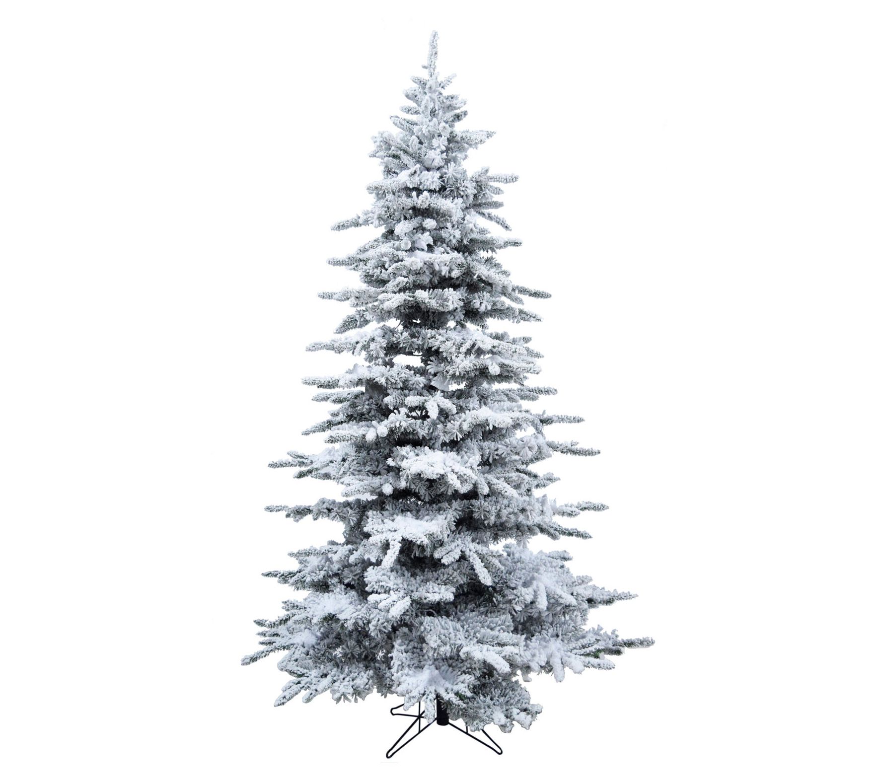 Christmas Time 6.5-Ft Silverado Pine White Floc ked Slim Tree - QVC.com