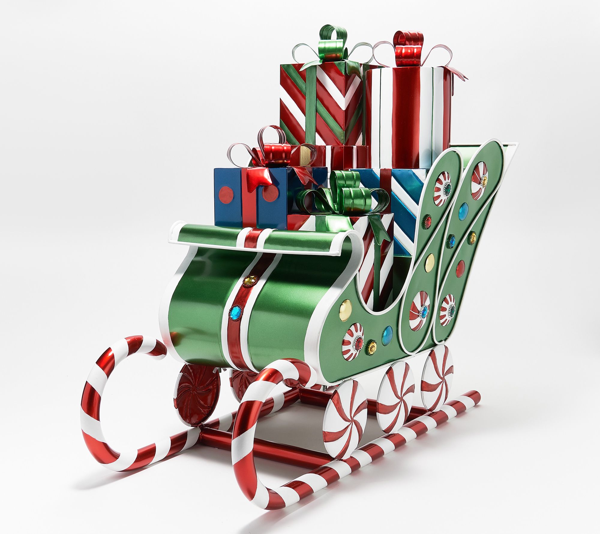 "As Is" Kringle Express 24" Lit Metal Candy Sleigh with Presents - QVC.com