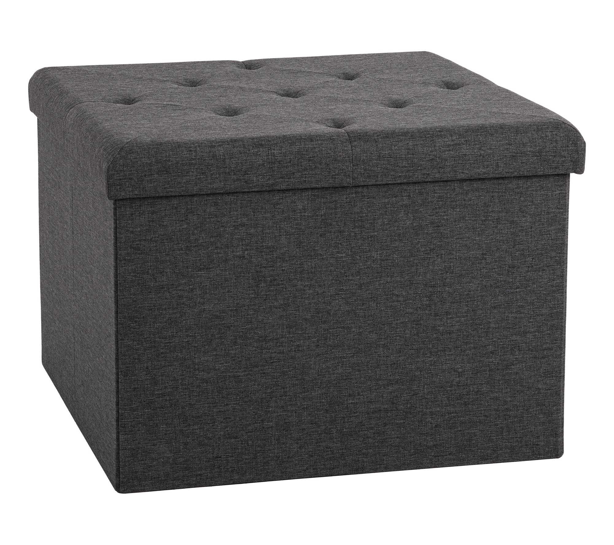 Seville Classics XL Tufted Storage Ottoman withTray Lid - QVC.com