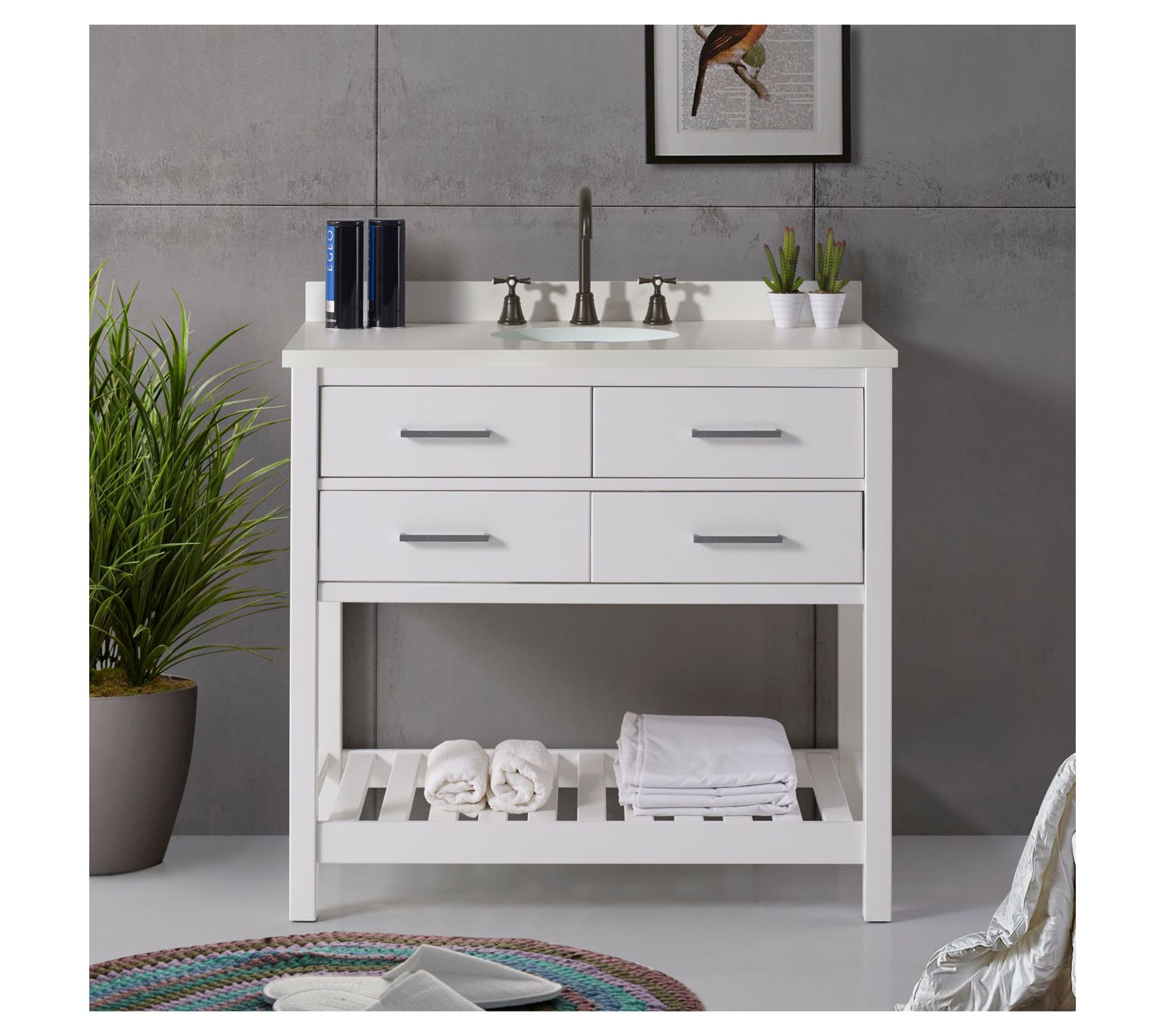 Alaterre Furniture Harrison 36" Vanity CabinetOnly 2 Drawers - QVC.com