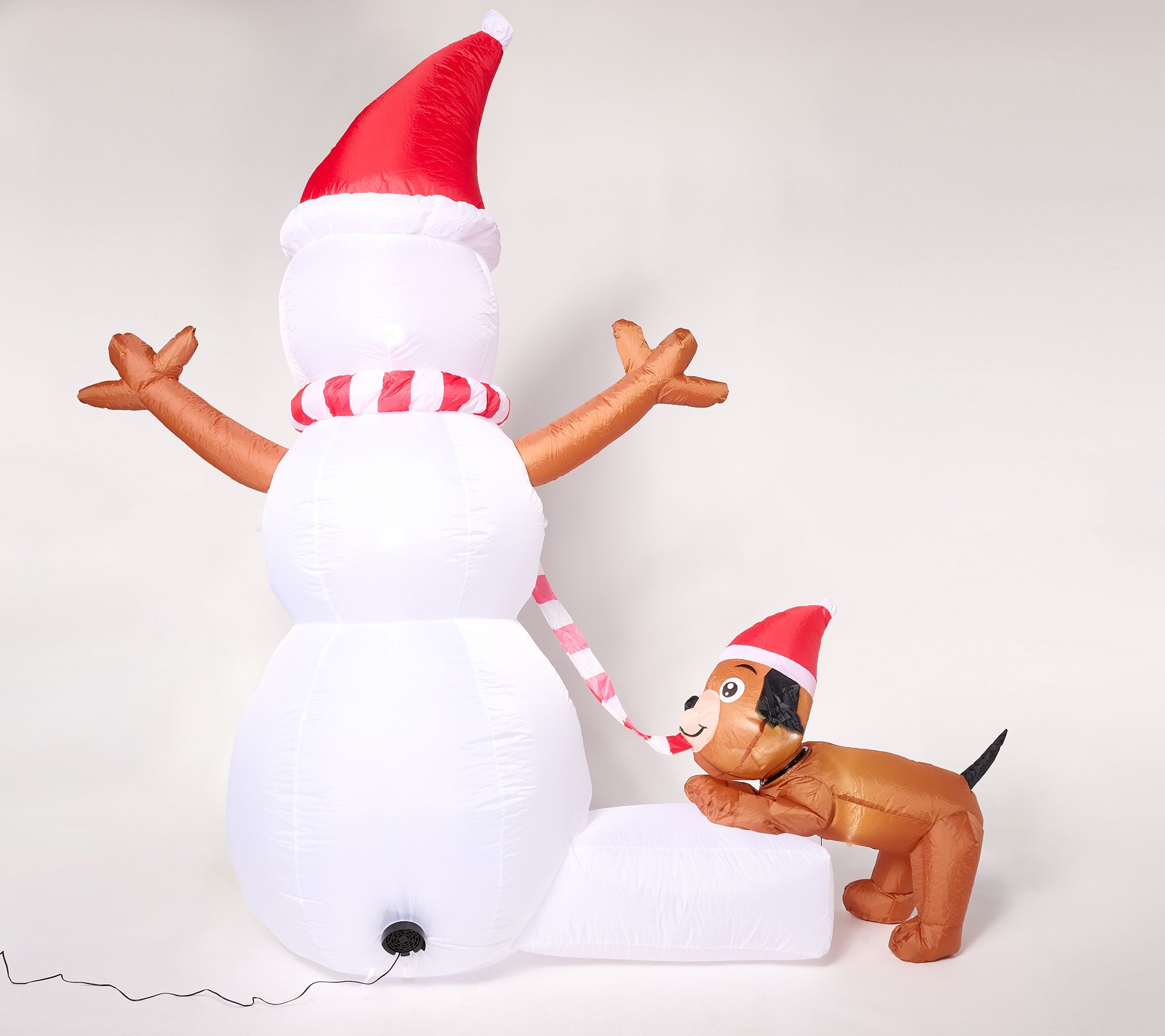 "As Is" Kringle Express 8ft Inflatable Snowman and Dog - QVC.com
