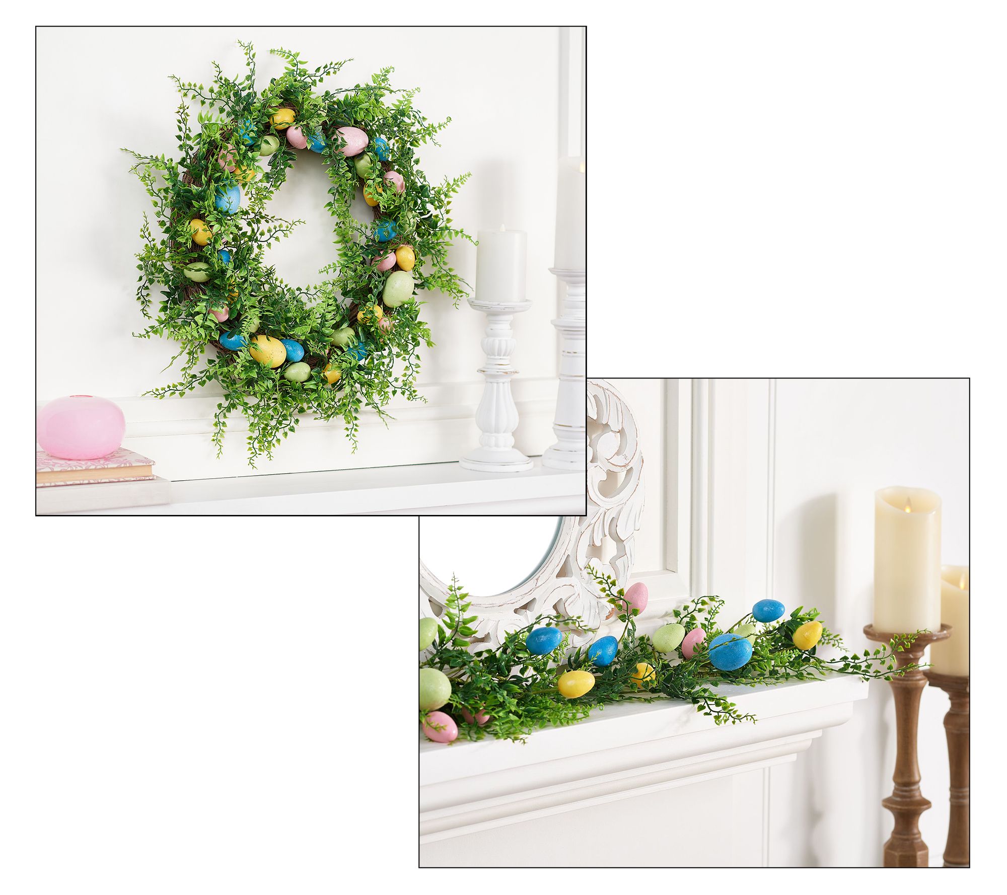 Willow Manor Decorative Easter Egg Wreath or Garland - QVC.com