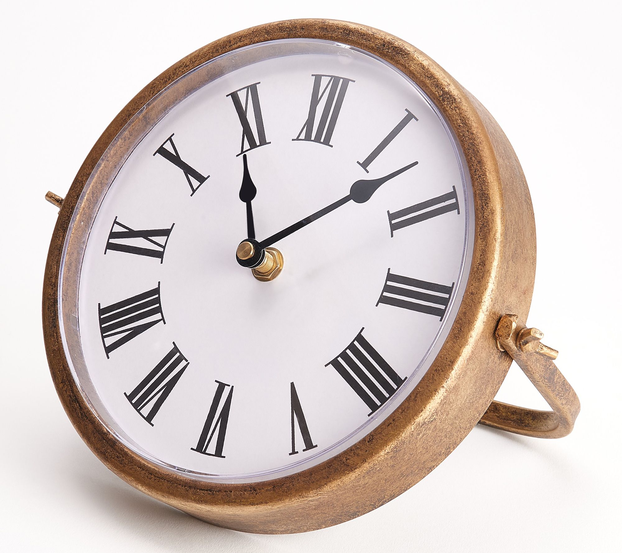 "As Is" Small Brass Table Clock by Liz Marie - QVC.com