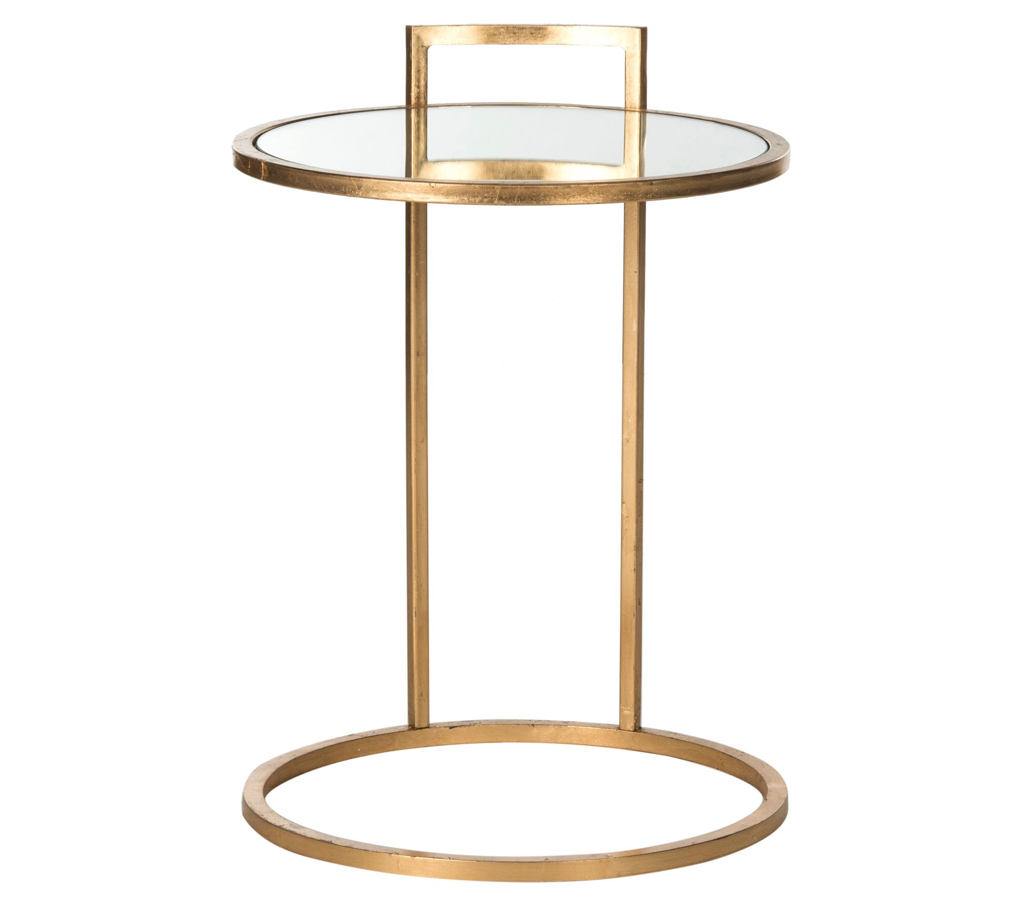 Safavieh Calvin Round Gold Leaf End Table - QVC.com