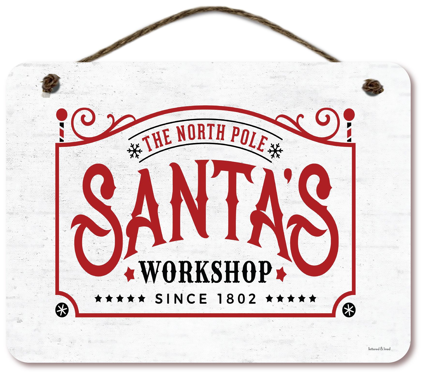 Courtside Market Santas Workshop 12x16 Hanging Sign - QVC.com