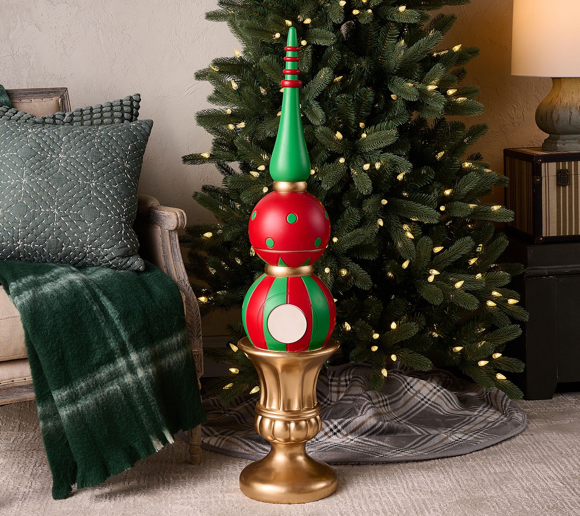Kringle Express Oversized Finial Topiary - QVC.com