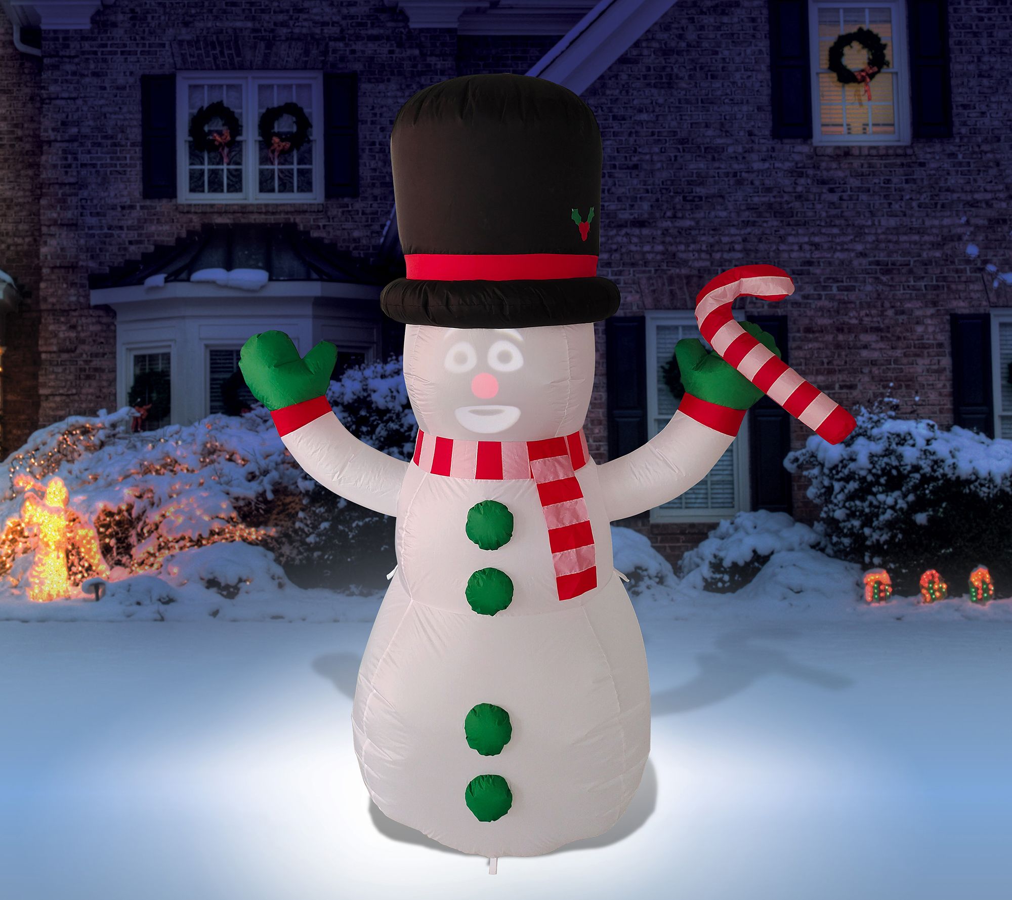 Frostbyte 7' Inflatable Animated Talking Snowman - QVC.com