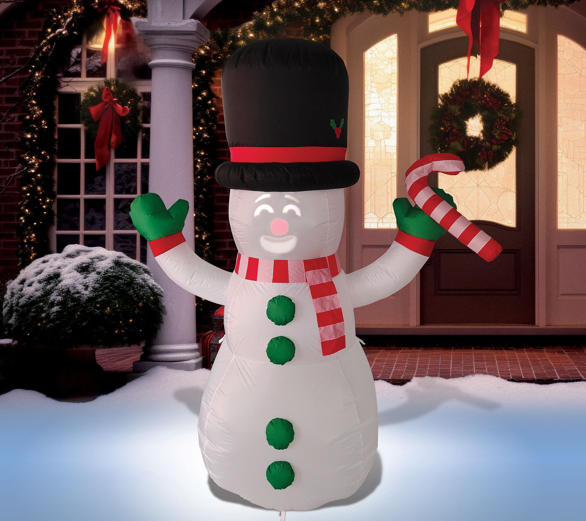 Frostbyte 7' Inflatable Animated Talking Snowman - QVC.com