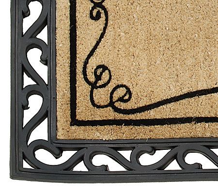 Monogrammed Welcome Mat with Removable Insert by Valerie - QVC.com