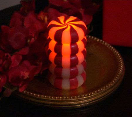 CandleImpressio 5" Holiday Candy FlamelessCandle with Timer - QVC.com
