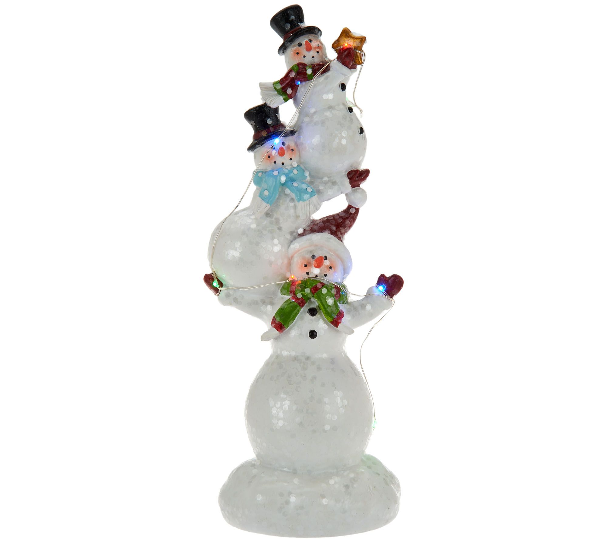 Kringle Express Illuminated Holiday Snowmen Trio with Light Strand ...