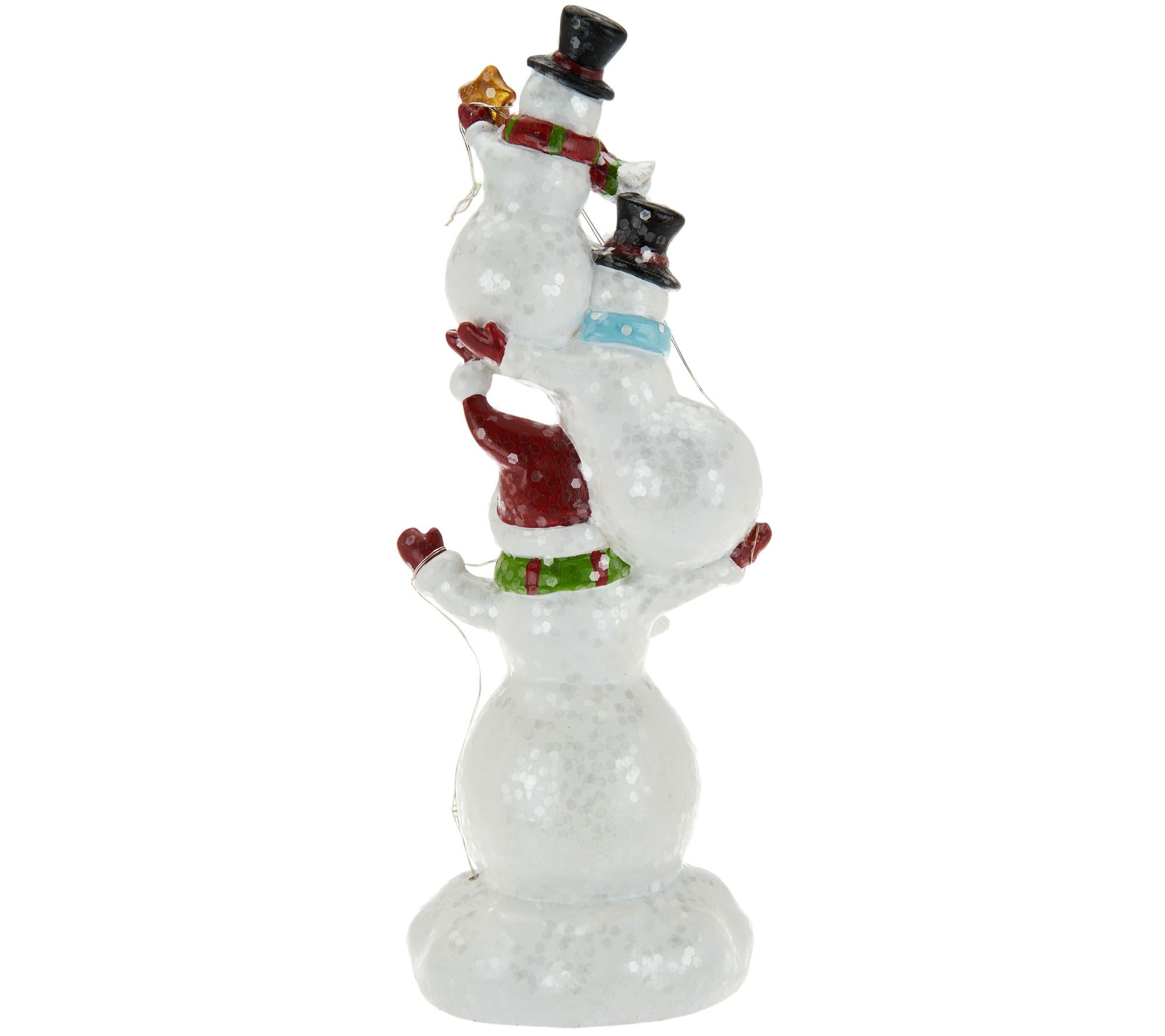 Kringle Express Illuminated Holiday Snowmen Trio with Light Strand ...