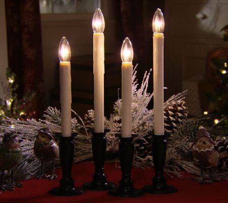 "As Is" Set of 4 Window Candles with Timer by Valerie - QVC.com