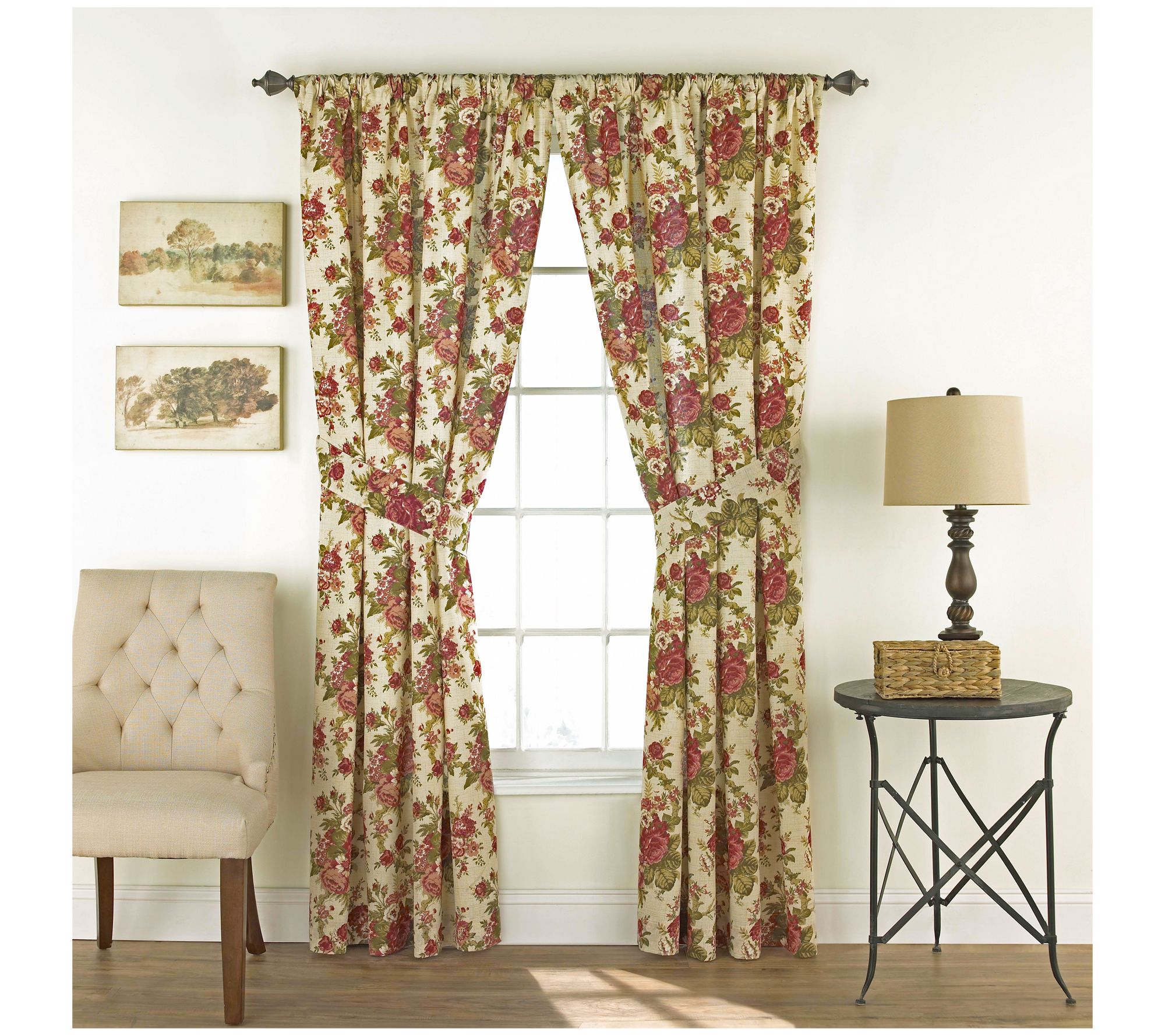Waverly Norfolk Window 100"W x 84"L Curtain Panel Pair - QVC.com