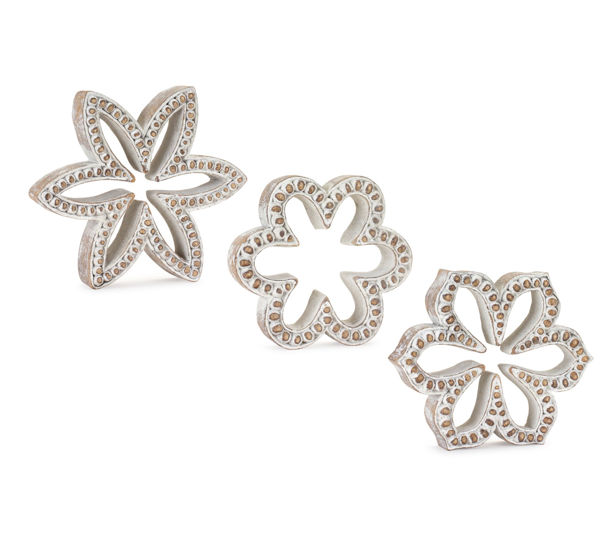 Melrose Beaded Flower Outline Tabletop Decor (S et of 3) - QVC.com