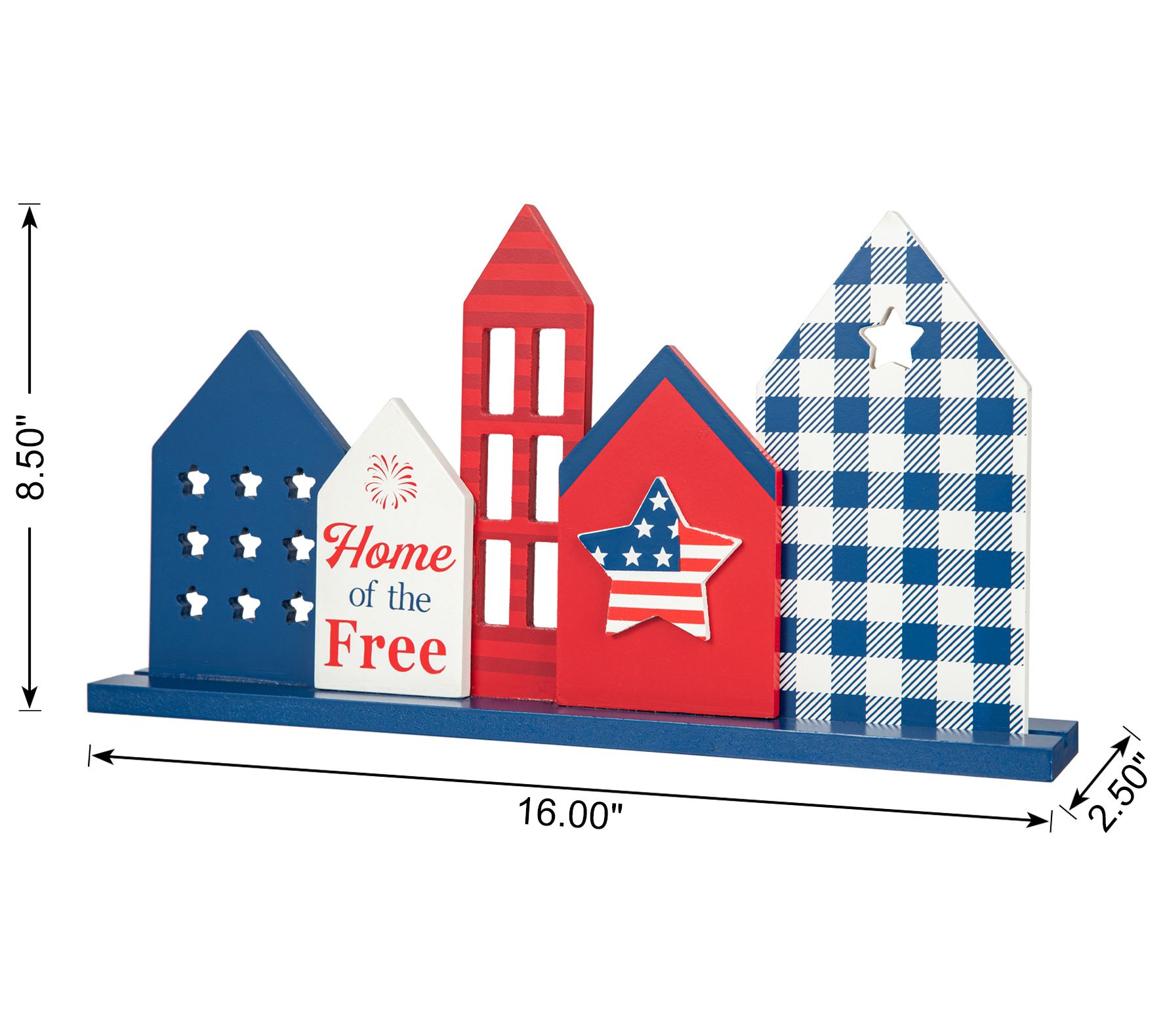 Glitzhome 16" Wooden Patriotic Americana HouseTable Topper - QVC.com