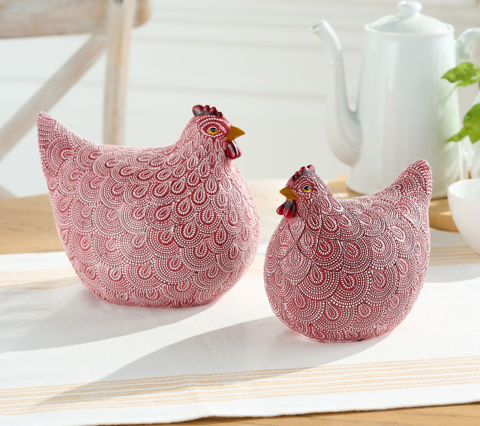 "As Is" 2-Piece Chicken Figures by Valerie - QVC.com
