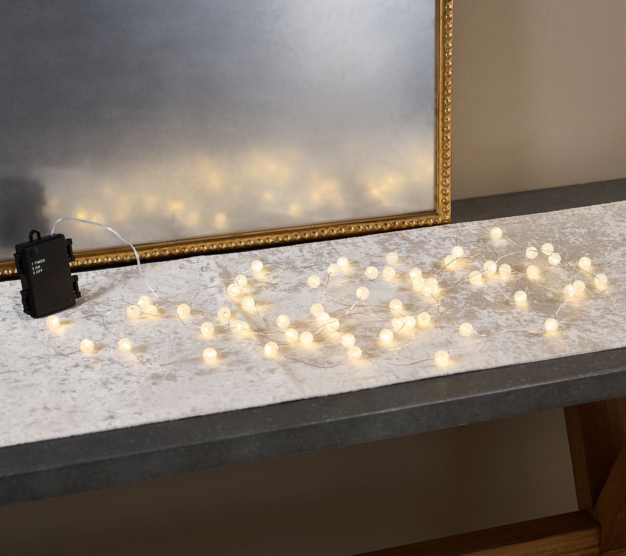 "As Is" 20' Illuminated Crackle Ball Light String by Valerie - QVC.com