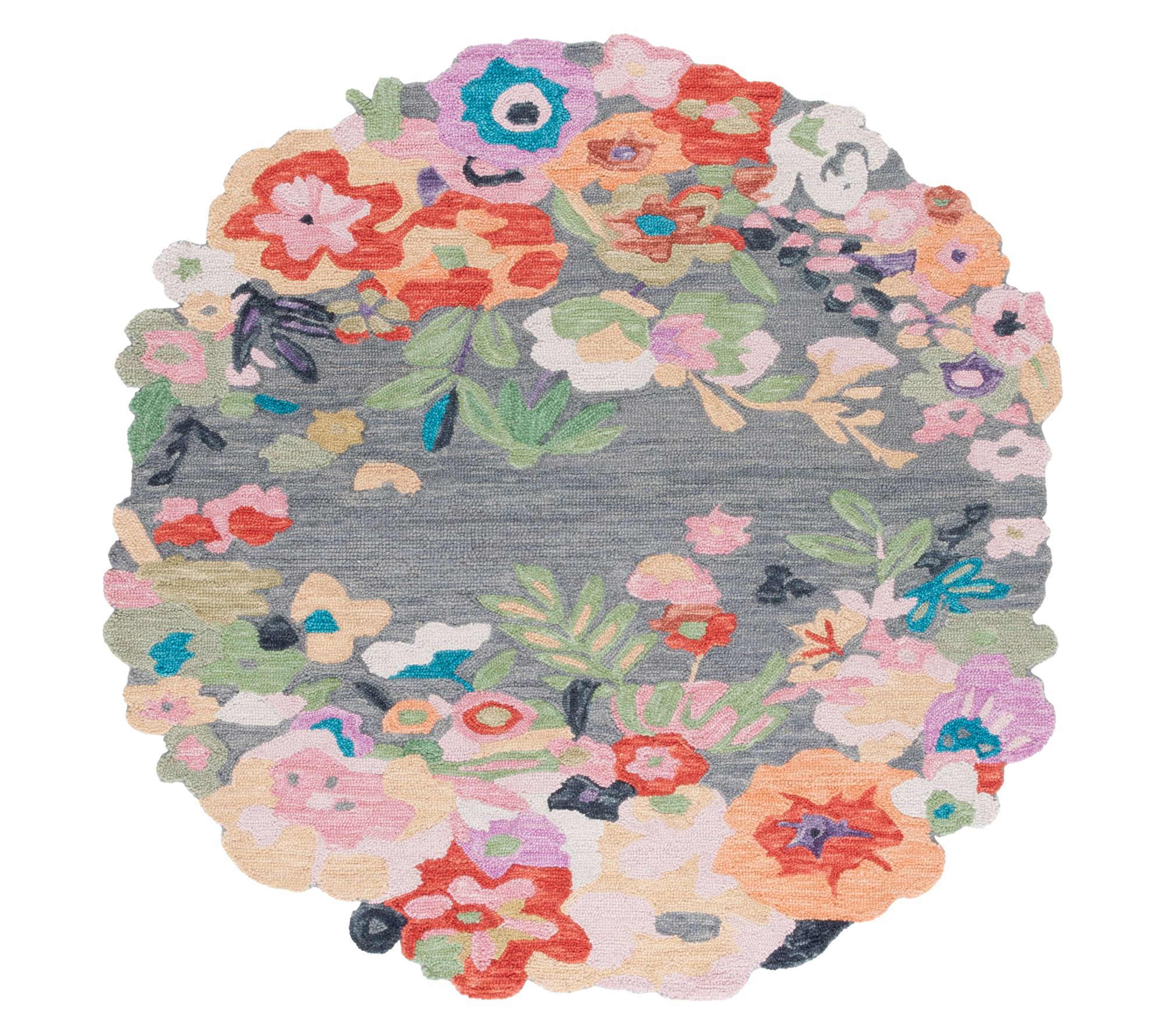 Safavieh Garden Wave Hand Tuft ed Wool 6' x 6' Round Rug - QVC.com