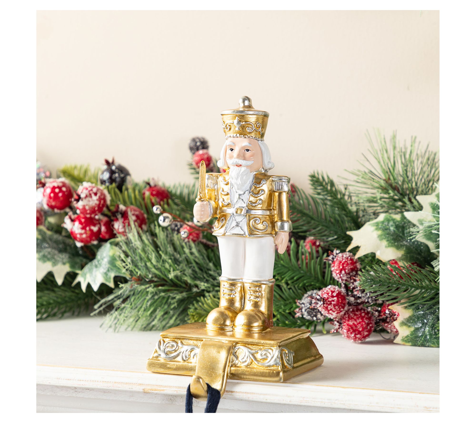 Glitzhome Christmas Resin Nutcracker Stocking Holders Set of 2 - QVC.com