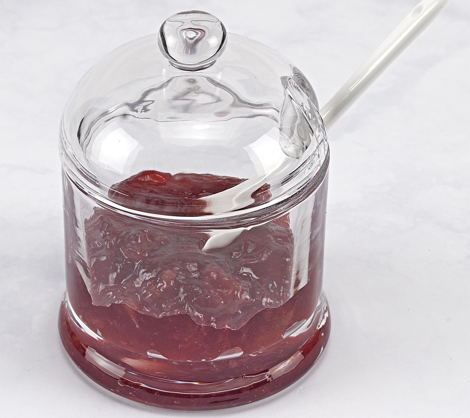 Badash Glass Jam or Honey Jar with Ceramic Spoon - QVC.com