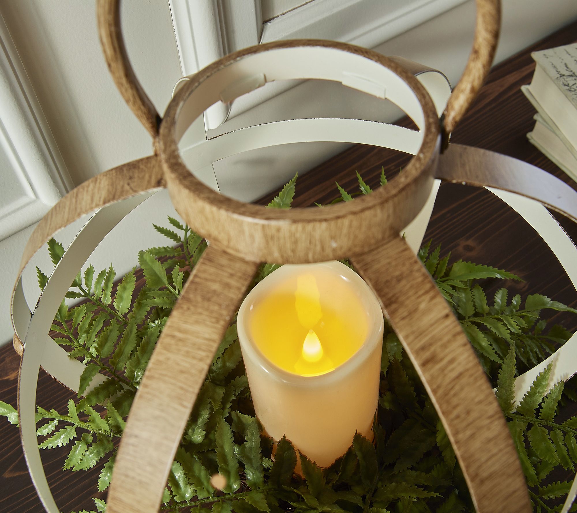 "As Is" 12" Indoor/Outdoor Lantern Sphere with Fern by Valerie - QVC.com