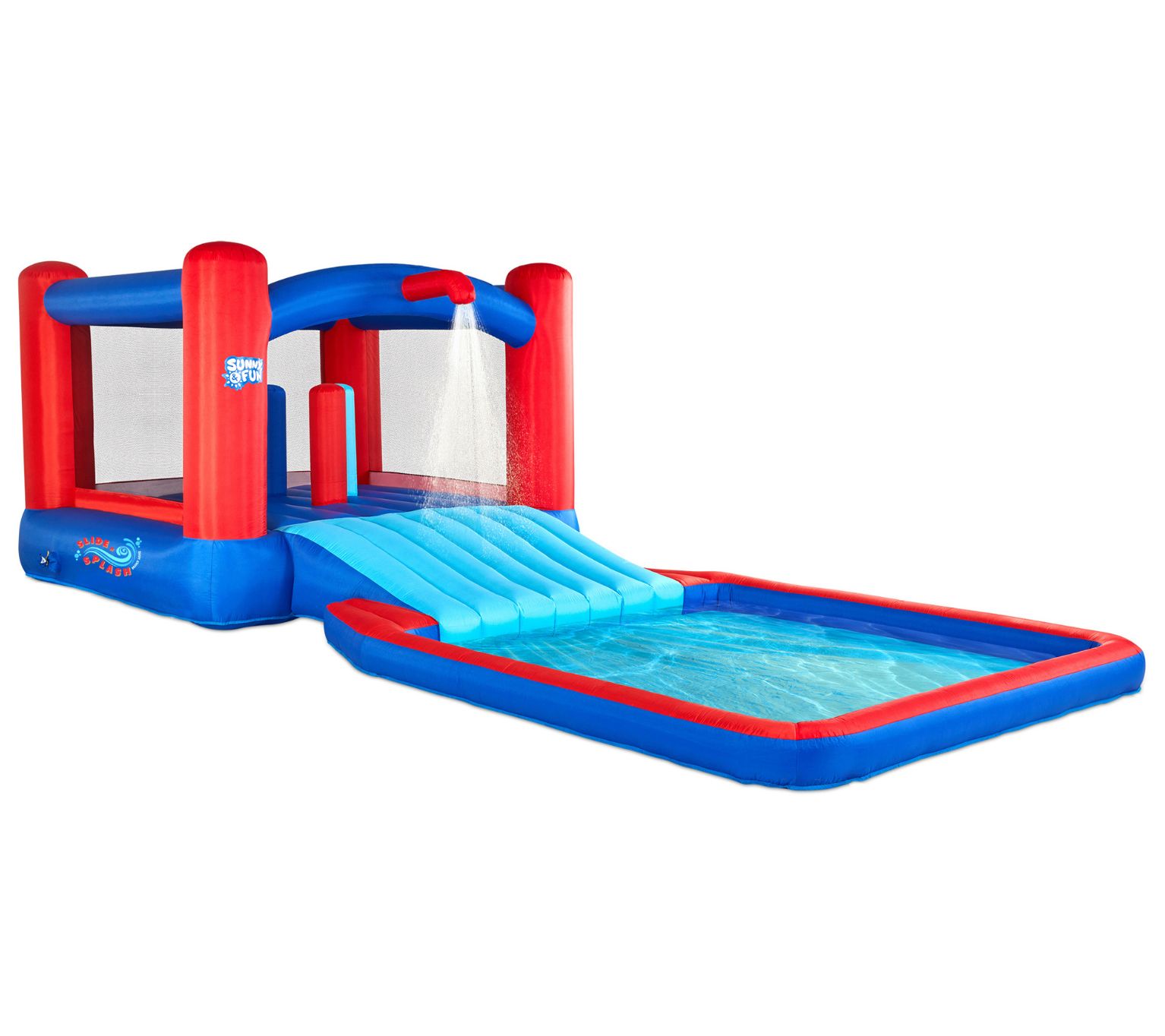 Sunny & Fun Slide N' Splash Bounce House Inflat able Water Sli - QVC.com