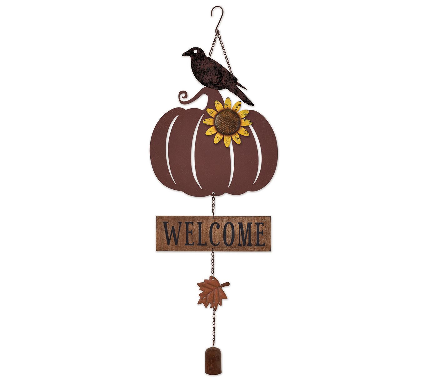 Sunset Vista Crow and Pumpkin Dangler 25" - QVC.com