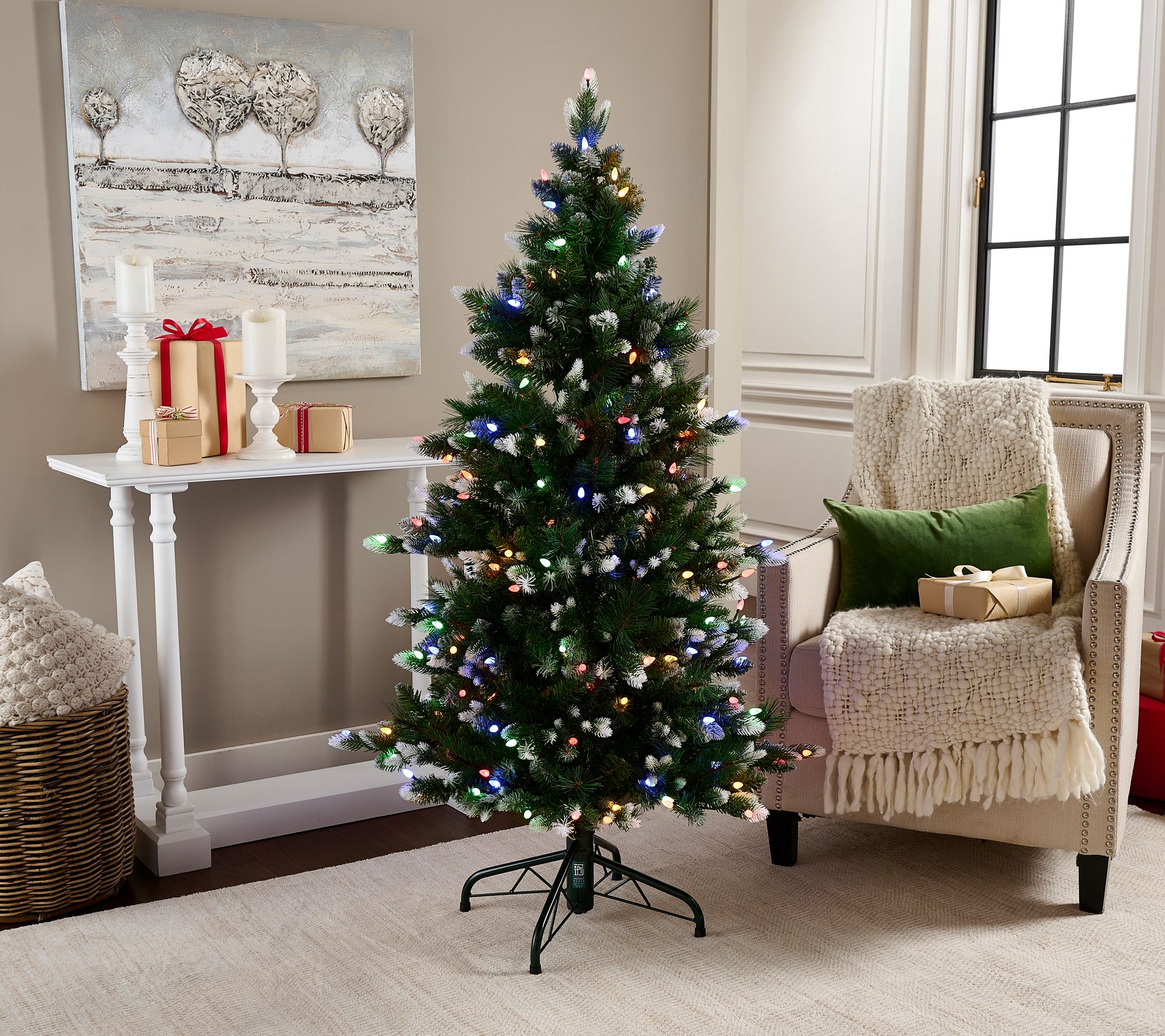 "As Is" Bethlehem Lights 5' Snow Kissed Christmas Tree - QVC.com