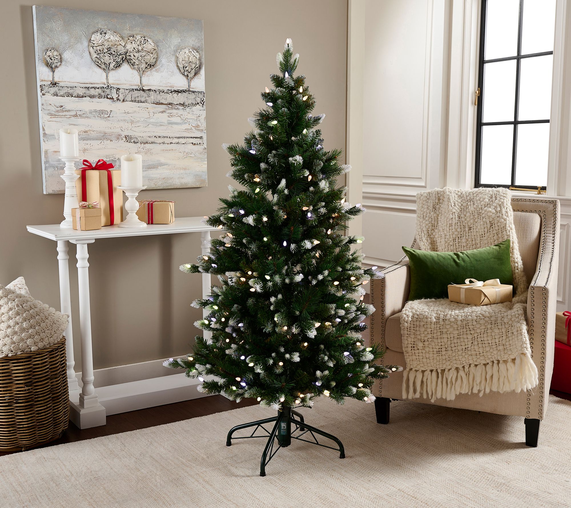 "As Is" Bethlehem Lights 5' Snow Kissed Christmas Tree - QVC.com