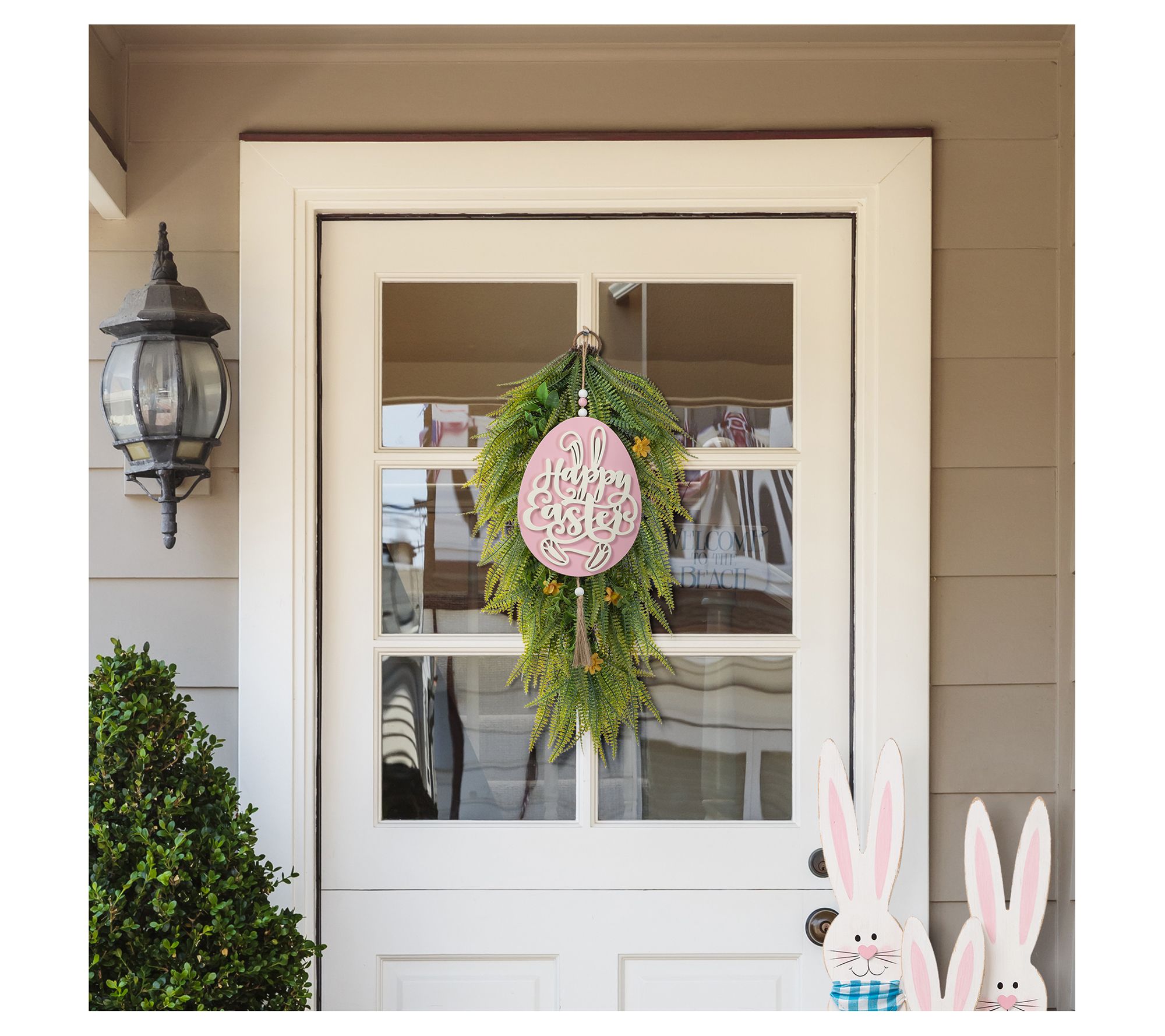 Glitzhome 17" Spring & Easter Wooden Eggs DoorHangers S/2 - QVC.com