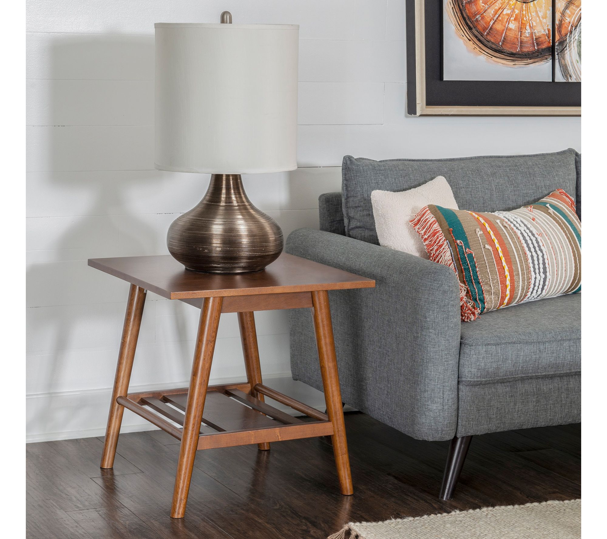 Linon Home 22" Raleigh Square End Table W/Shelf - QVC.com