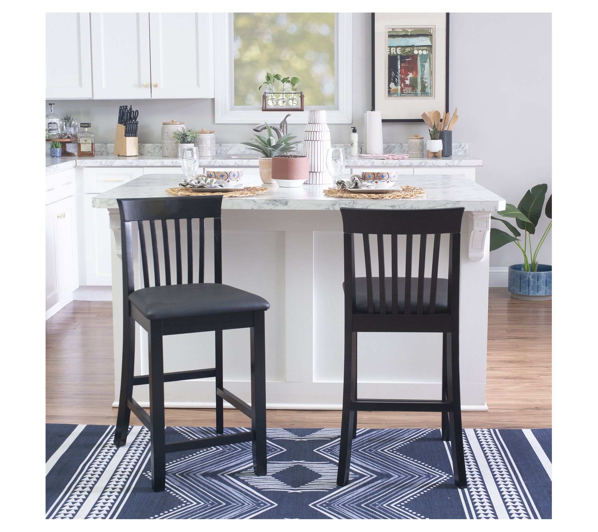 Linon Home 24" Monroe Craftsman Counter Stool W/Faux Leather - QVC.com