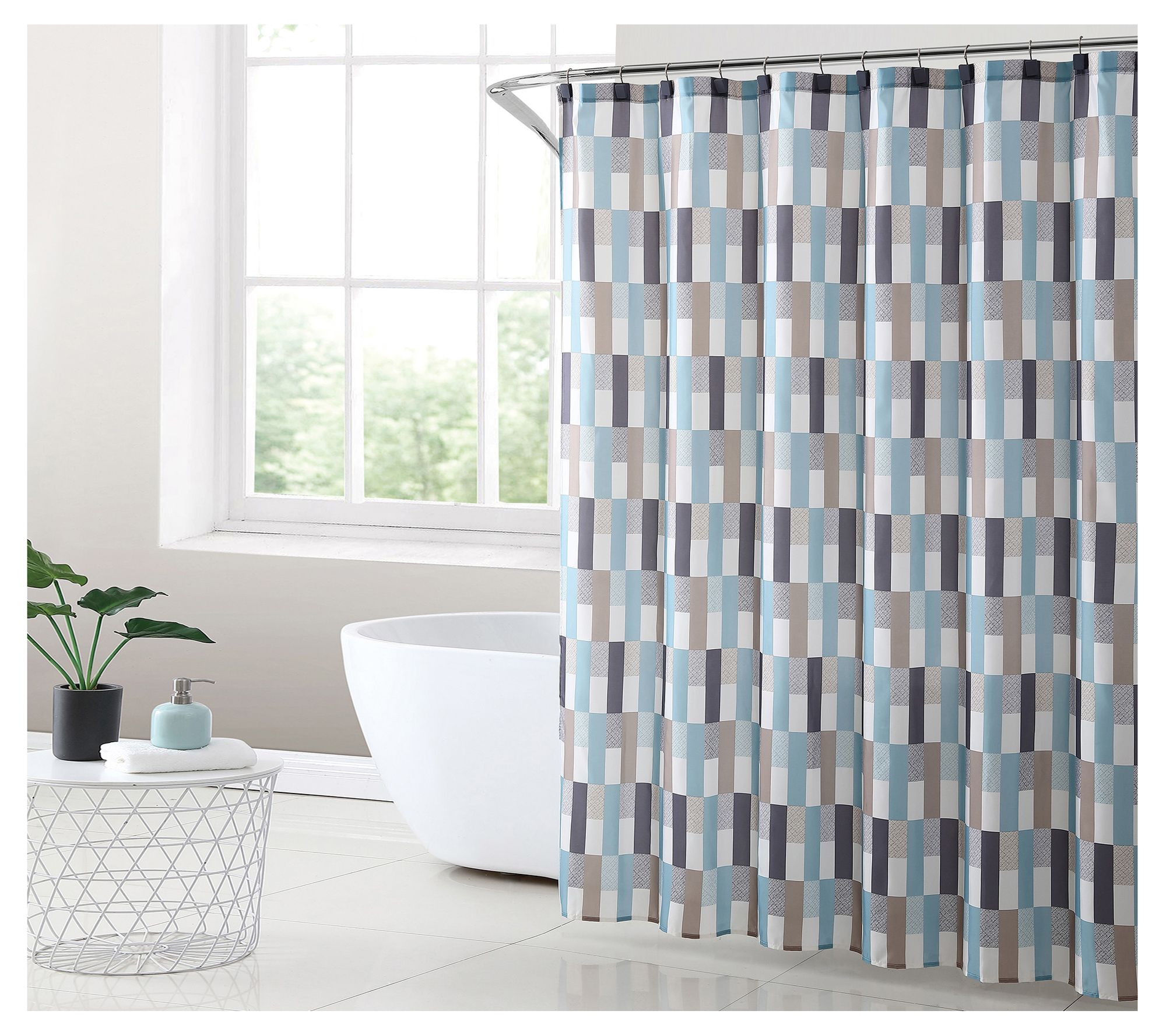 VCNY Home Martel Geometric 13-Piece Shower Curtain Set - QVC.com