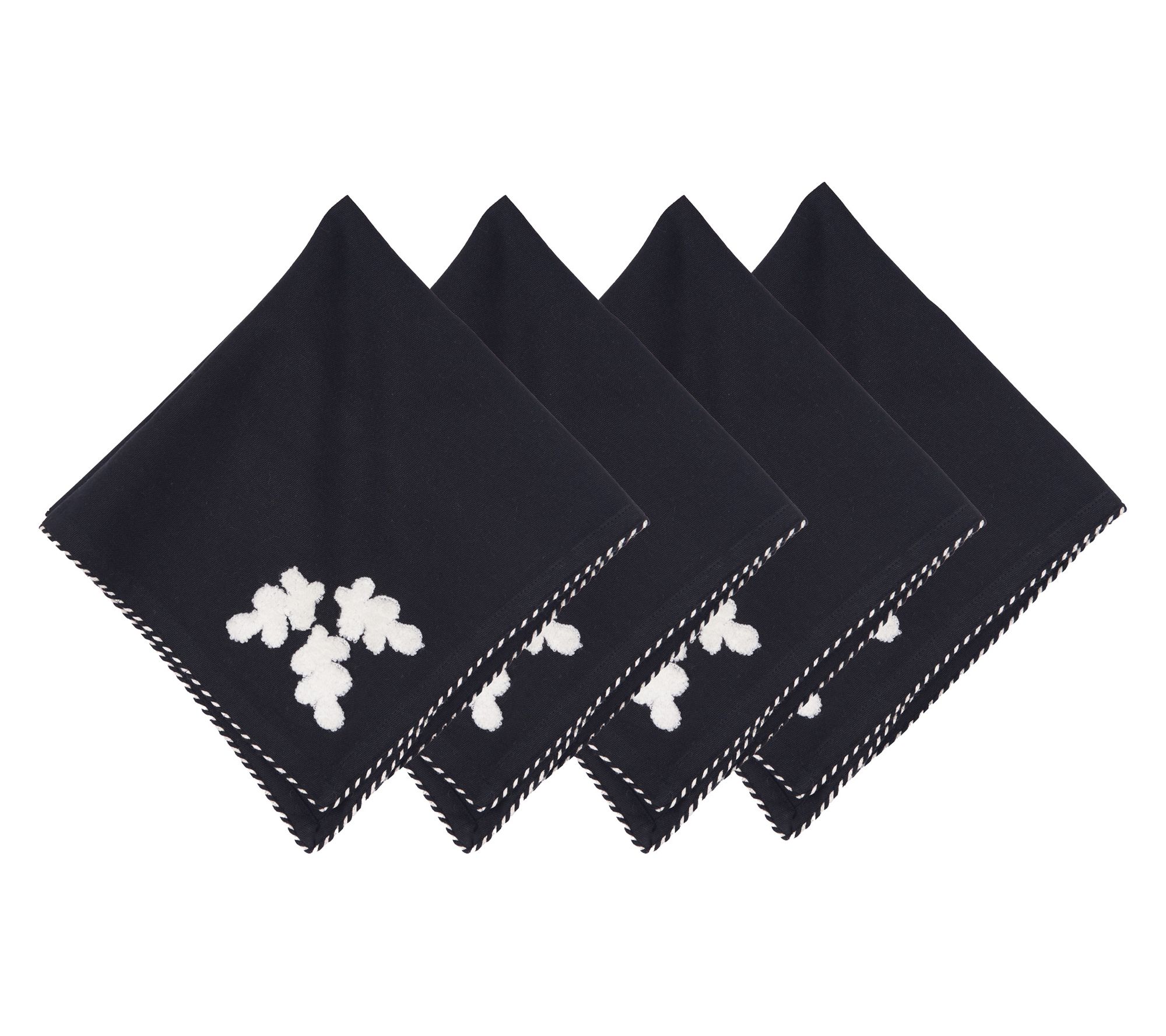 Nordic Joy Onyx Napkin Set of 4 by Valerie - QVC.com