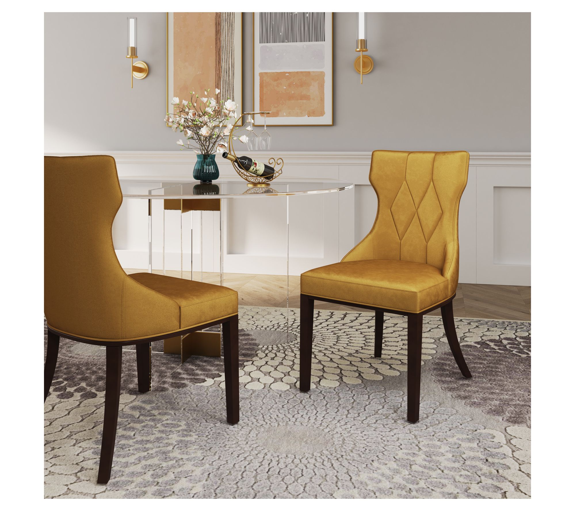 Manhattan Comfort Reine Dining Chairs Set of 2 - QVC.com