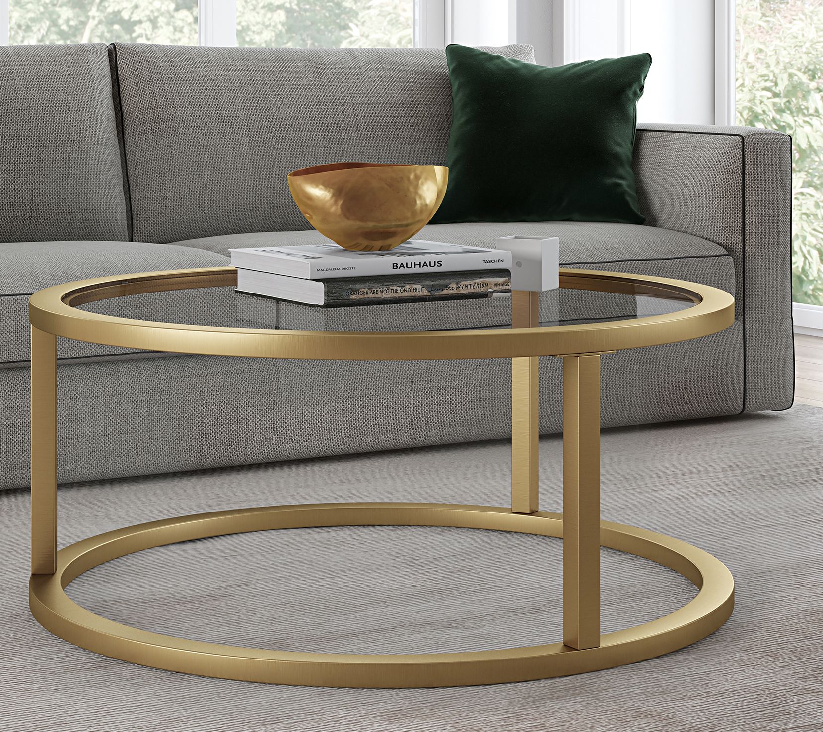 Hudson&Canal Parker 35" Wide Round Coffee Table - QVC.com