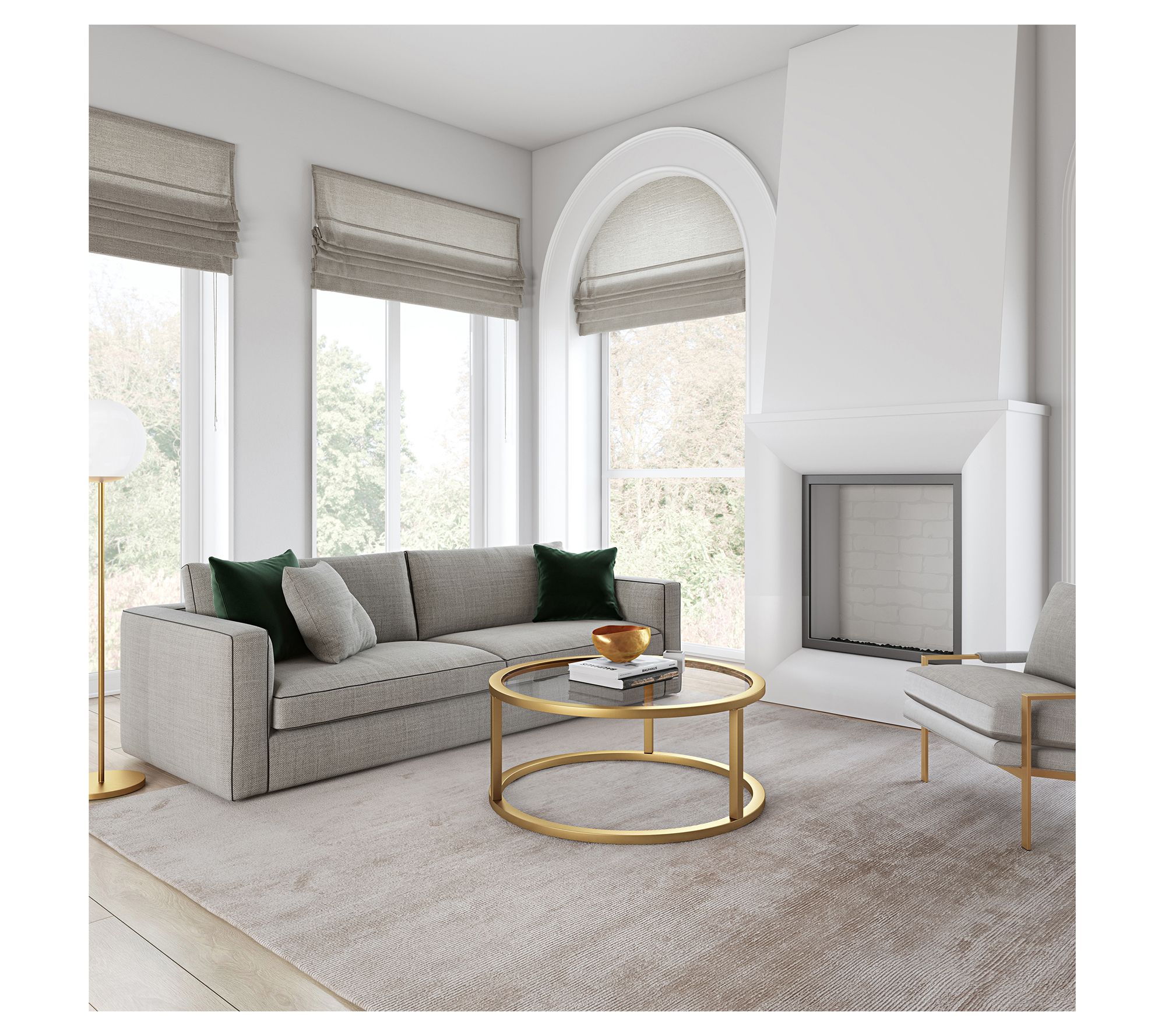 Hudson&Canal Parker 35" Wide Round Coffee Table - QVC.com