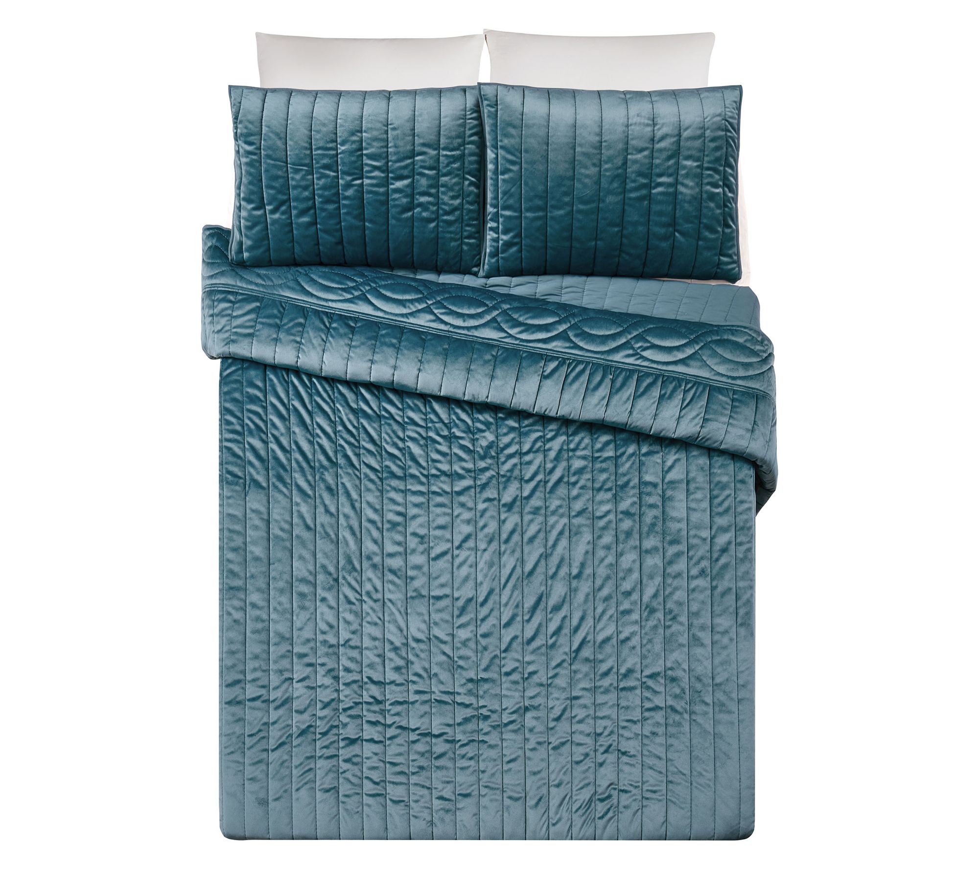 Dee Ocleppo Velvet Cable 3-Piece Full/Queen Quilt Set - QVC.com